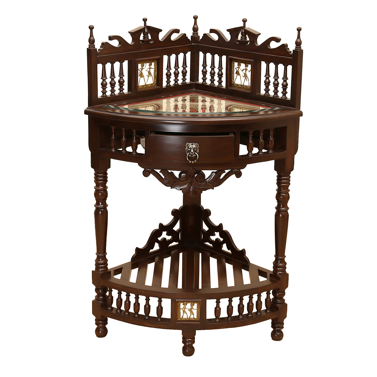 QUADRO -11 TEAK WOOD CORNER TABLE – Nilambur Furniture
