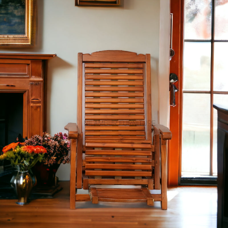TAPASYA TEAK WOOD EASY CHAIR – Nilambur Furniture